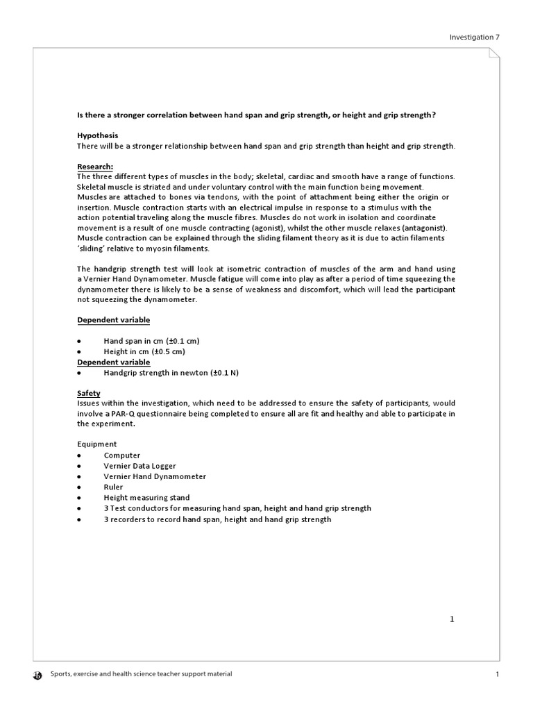 Example 7 - Student Ib Sample | PDF | Skeletal Muscle | Coefficient Of Determination