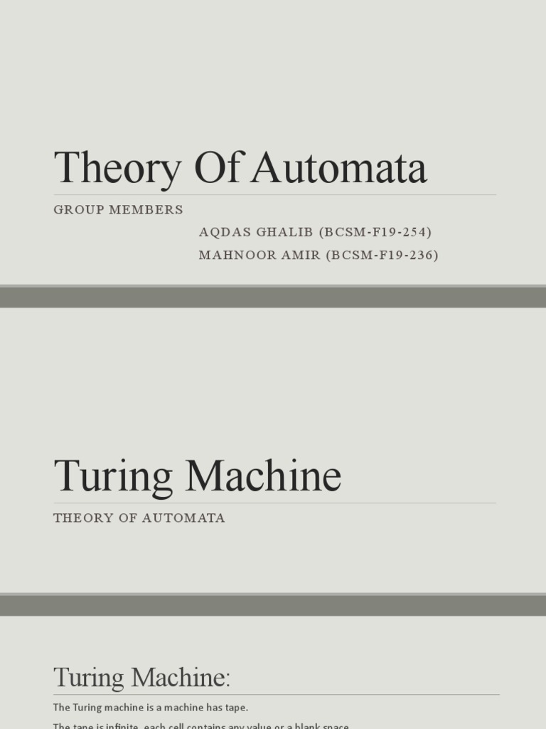 Turing Machine | PDF | Automata Theory | Artificial Intelligence