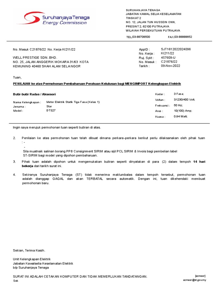 Surat Penilaian - FASA 3 | PDF