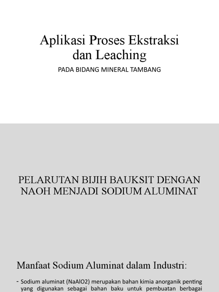 Proses Ekstraksi Mineral dan Kegunaannya | PDF