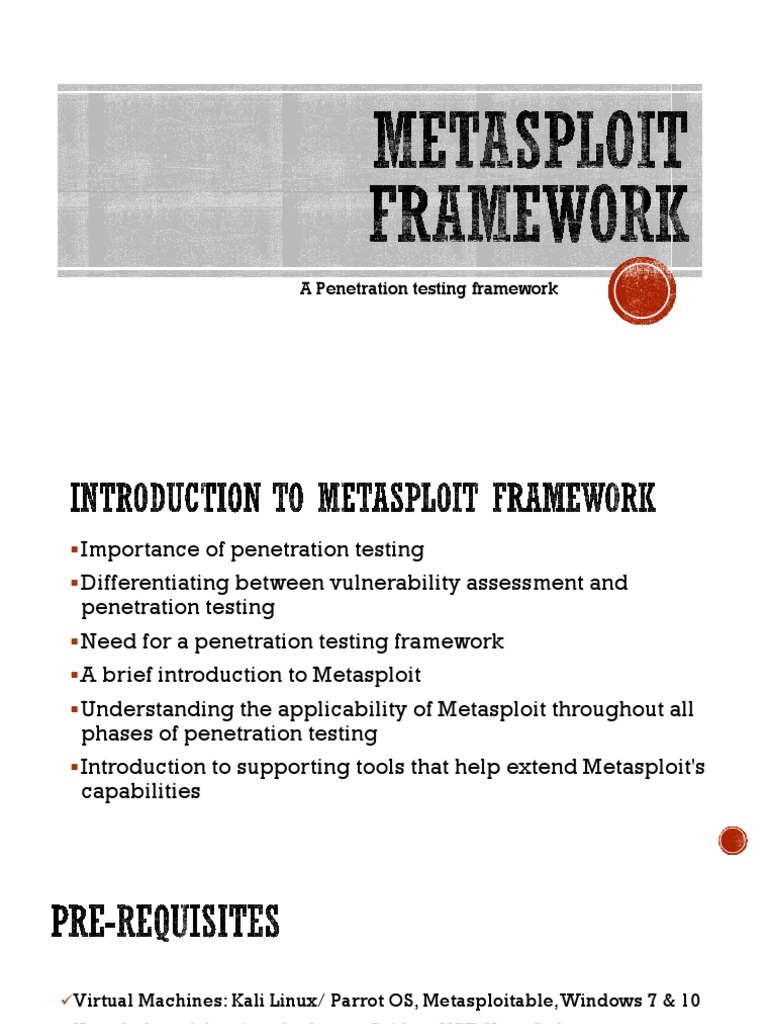 1 - MSF-I - Introduction To MSF | PDF | Penetration Test | Security