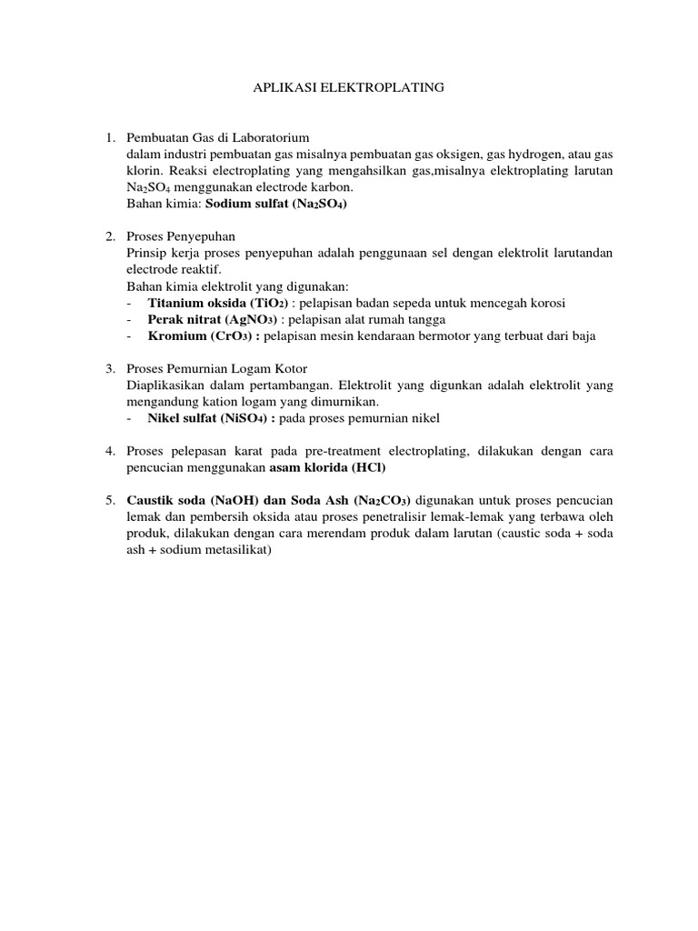 Aplikasi dan Proses Elektroplating | PDF