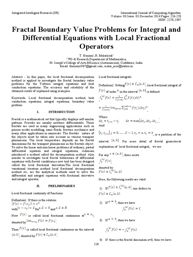 Fractal Boundary Value Problems For Integral And Differential Equations