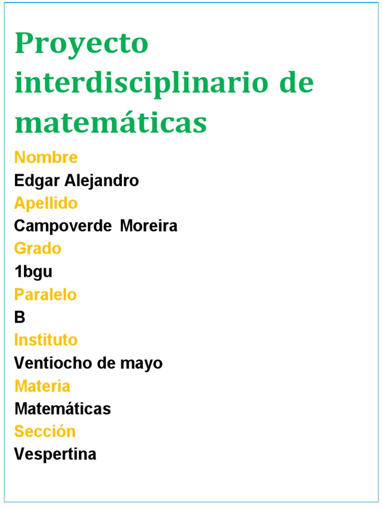 Proyecto Matemáticas: Laguna de Añango | PDF | Ciencias de la Tierra