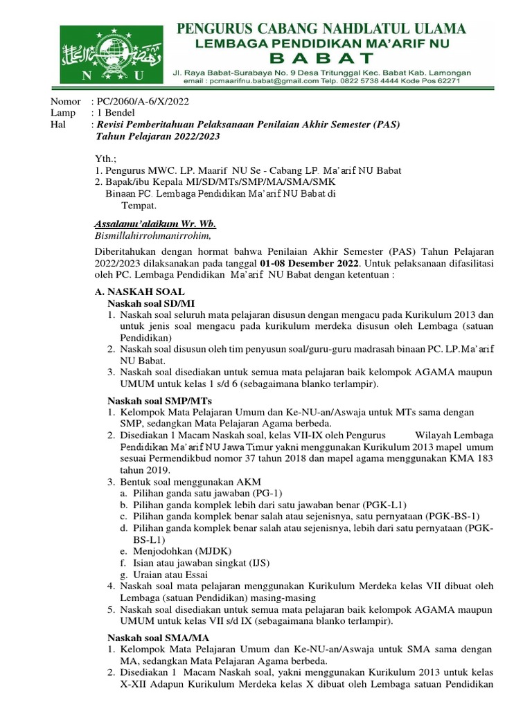 Revisi SE Tematik PAS 2022-2023 | PDF