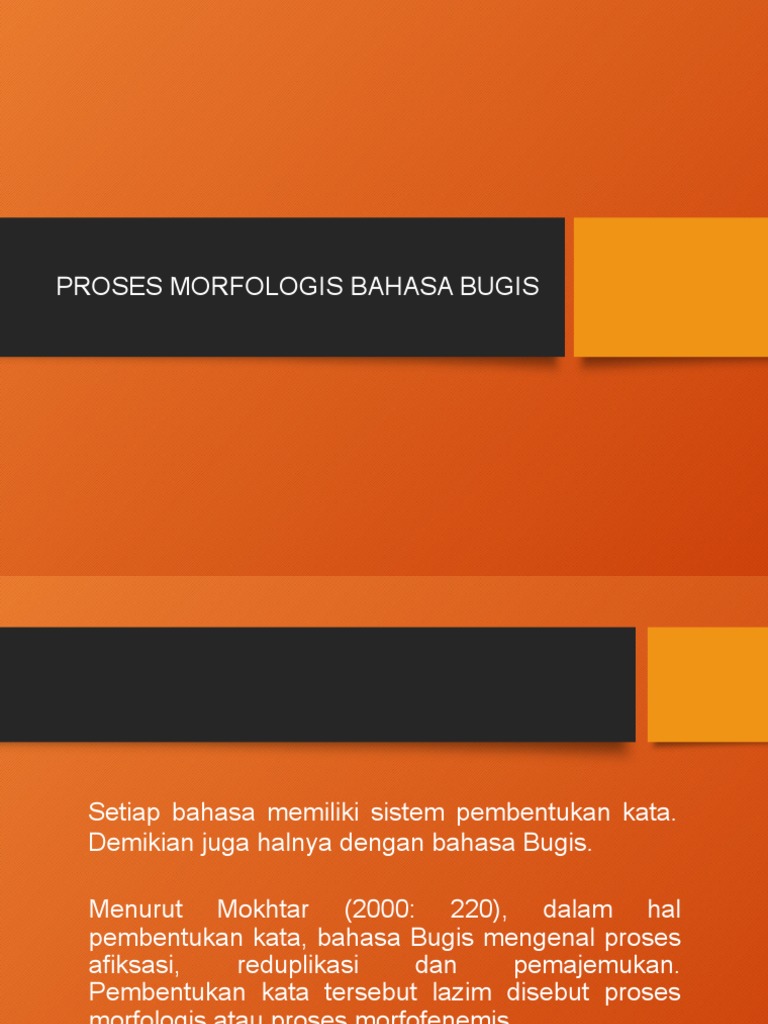 Proses Morfologis Bahasa Bugis | PDF