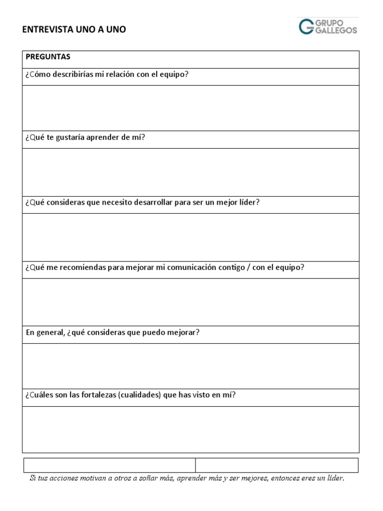Entrevista de Retroalimentacion - Coaching Personalizado GG | PDF