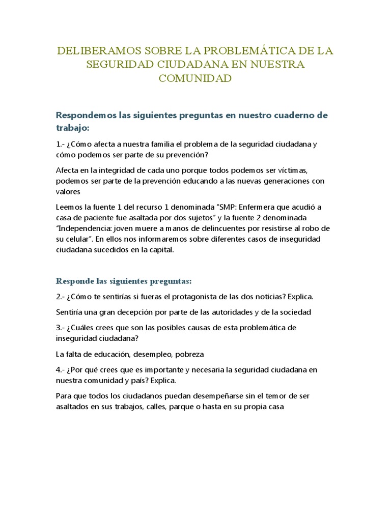 Seguridad Ciudadana: Desafíos y Soluciones | PDF
