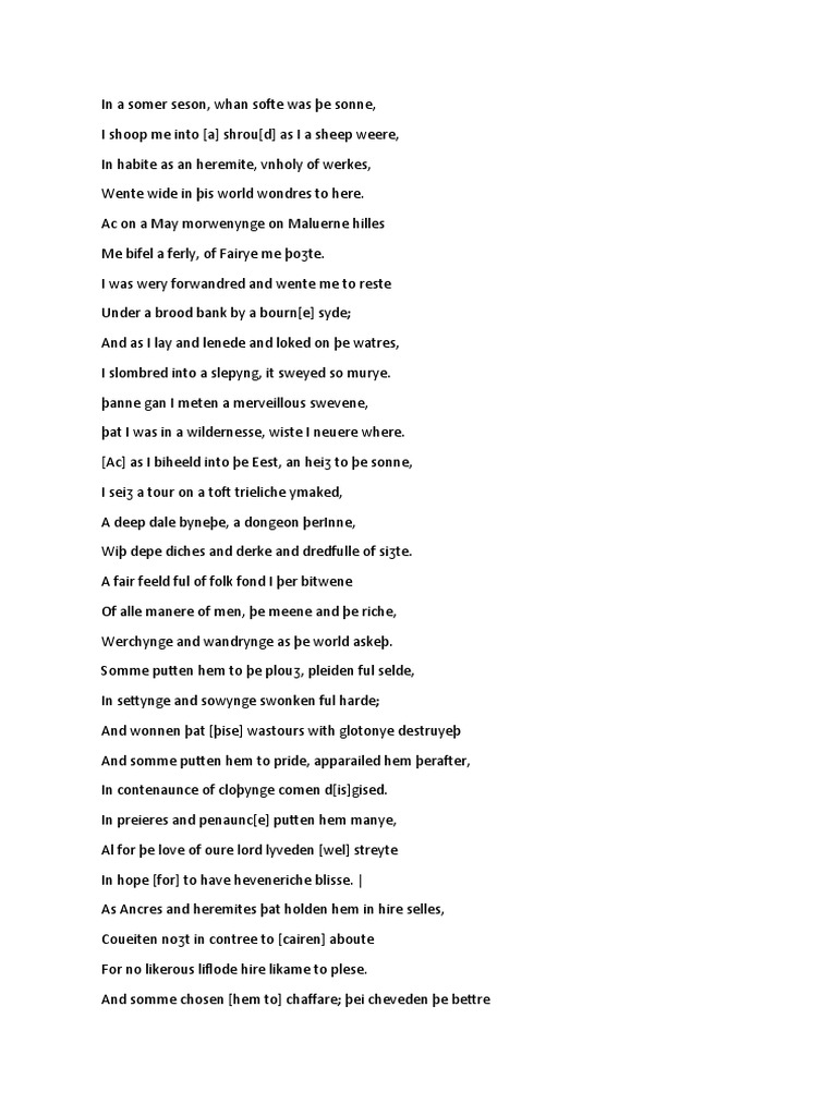 The Vision of Piers Plowman: A Dream Vision of Medieval English Society ...