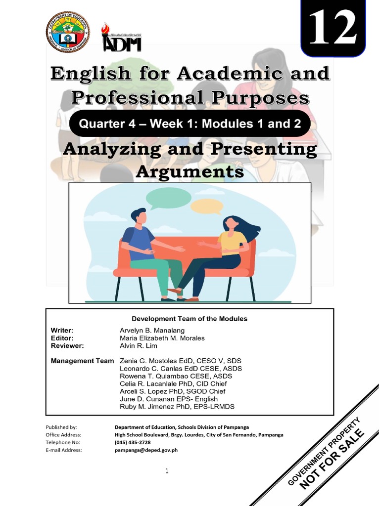 Eapp Q2 Week 1 | PDF | Argument | Learning