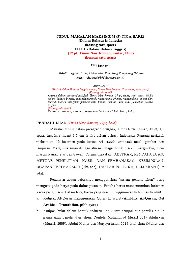 Template Jurnal Tugas Mpi | PDF
