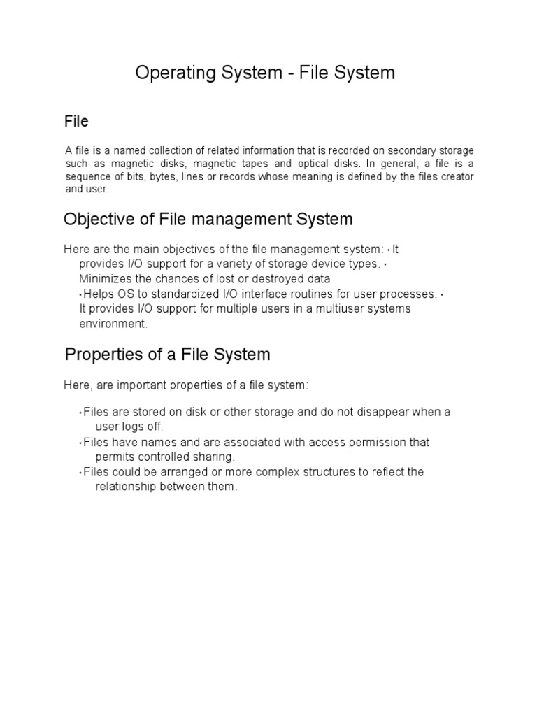 Os Unit 5 | PDF | Computer File | File System