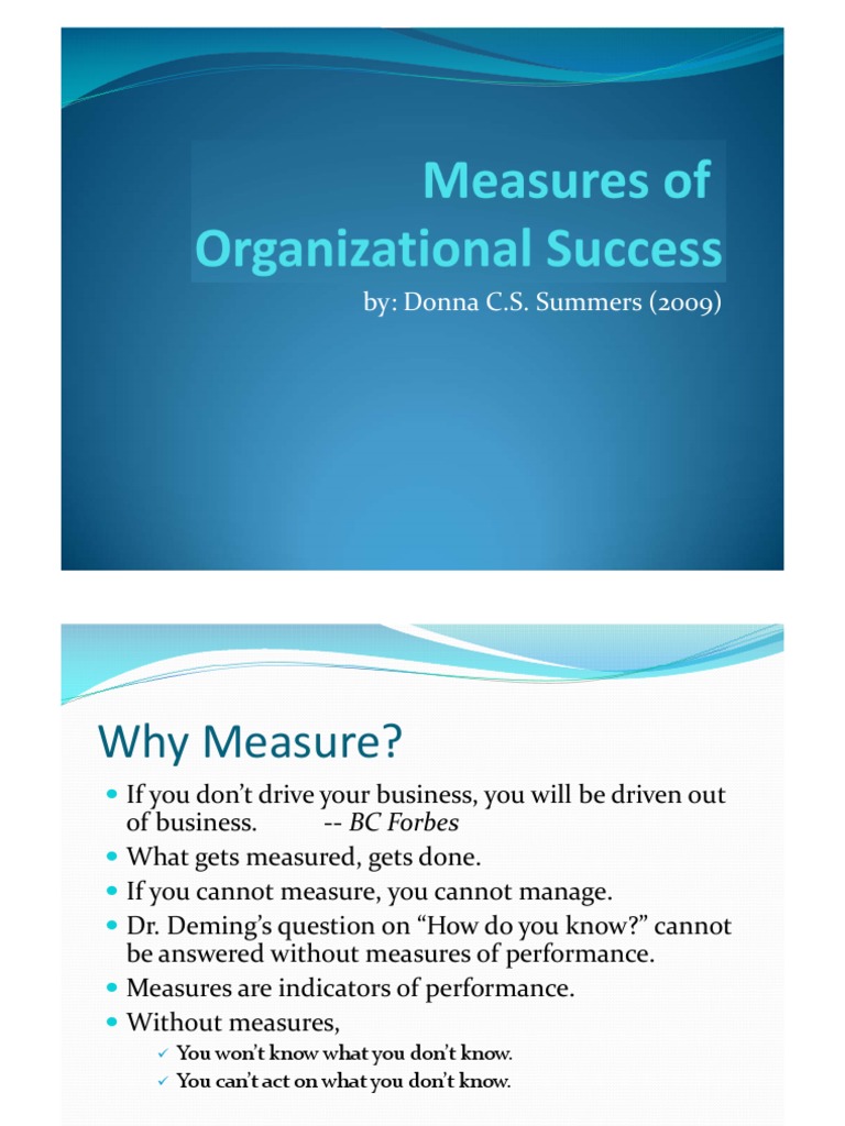 Why Measure Performance: The Importance of Metrics in Business | PDF ...