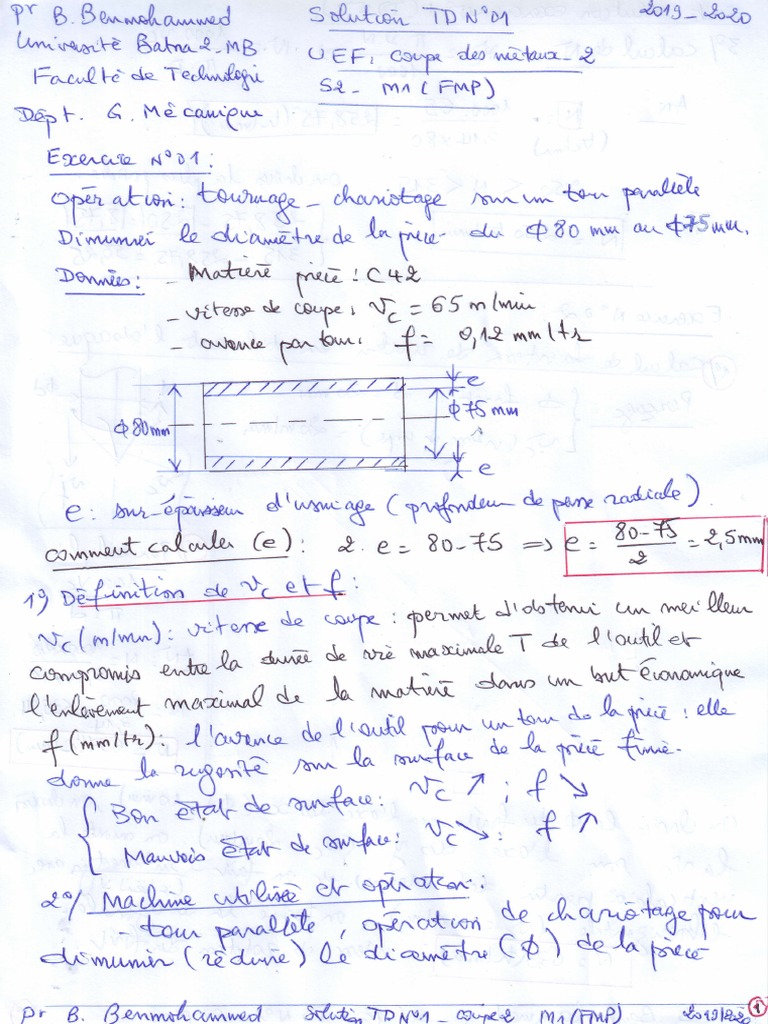 Benmed-M1 Fmp-Solution td1 | PDF