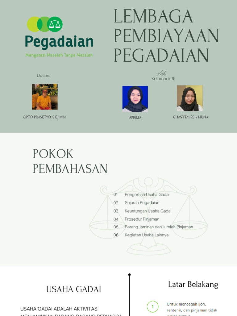 Judul yang tepat untuk dokumen tersebut adalah: "Pengantar Usaha Gadai: Sejarah, Prosedur, dan ...