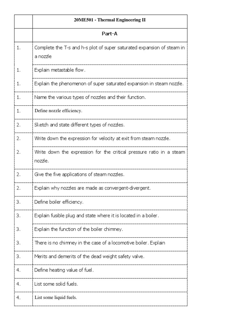 Thermal Engg II - Important Questions | PDF | Boiler | Cogeneration