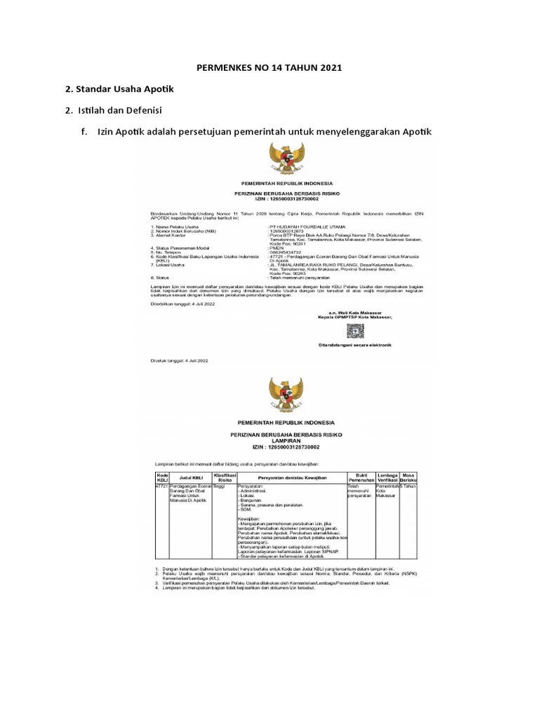 Permenkes No 14 Tahun 2021 KSM | PDF