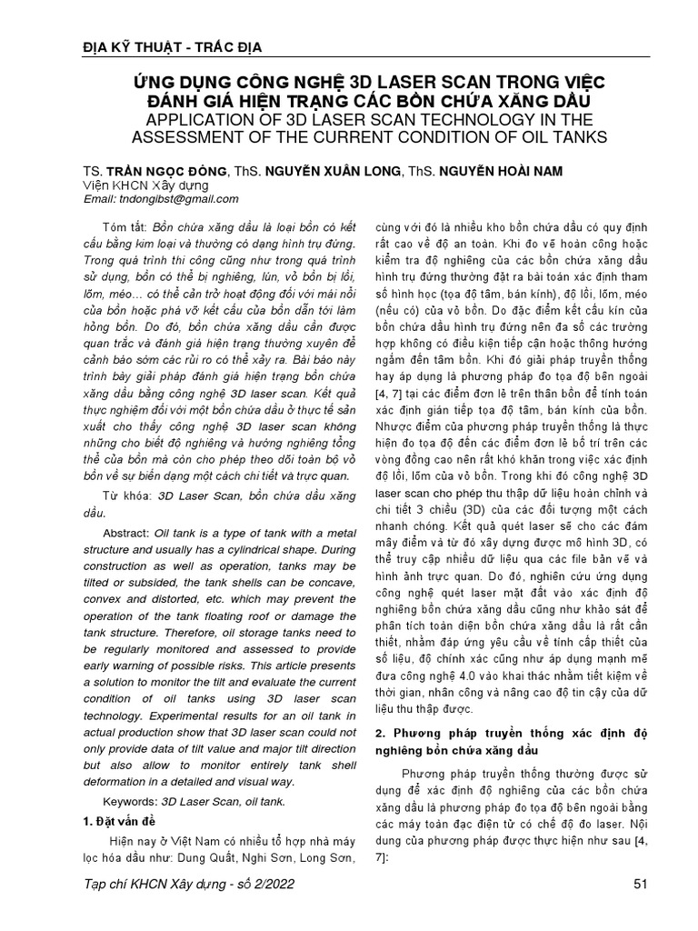 Application of 3D Laser Scan Technology - Oil Tanks | PDF