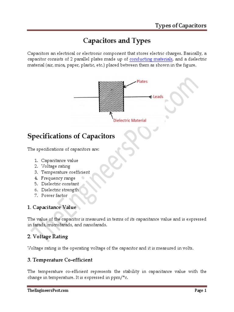 Capacitors and Types | PDF | Capacitor | Capacitance
