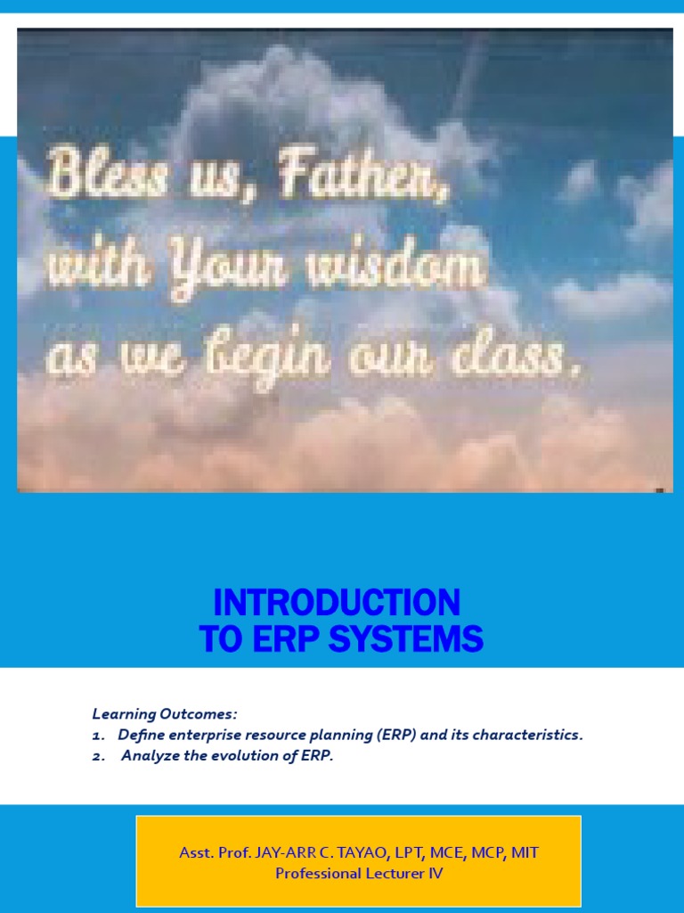 Lesson 2-ERP Systems | PDF | Enterprise Resource Planning | Business ...