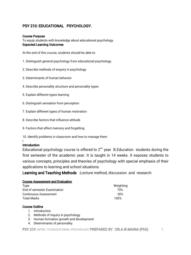Psy 210full Notes Pdf Psychology Id 