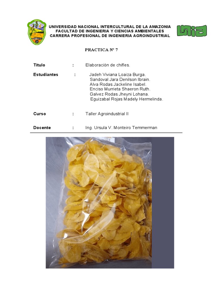 Elaboración de Chifles | PDF | Nutrición | Dieta y nutrición