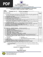 Deped Teacher 1 Applicant Checklist | PDF
