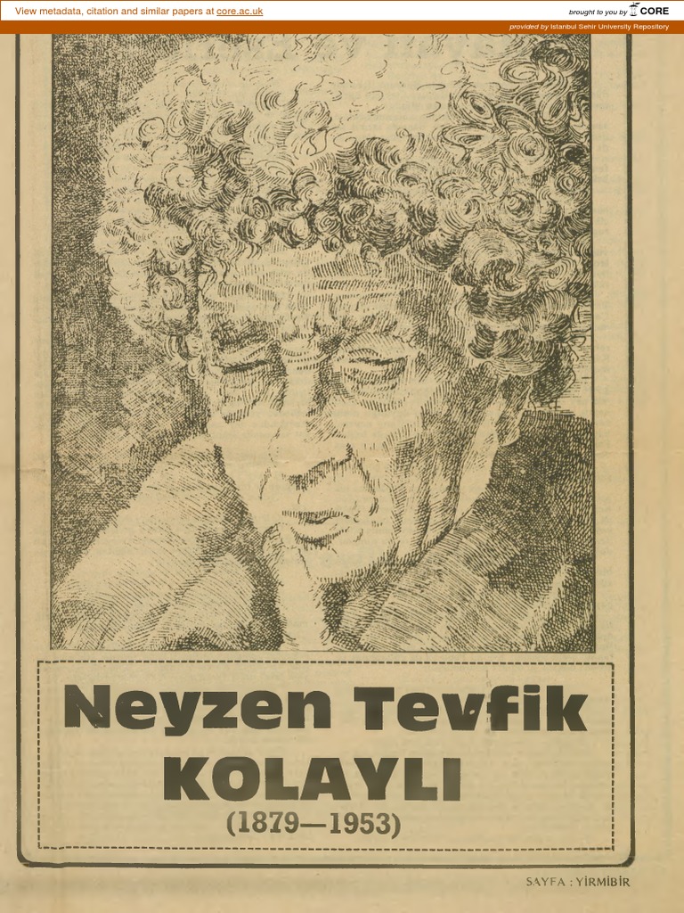 Neyzen Tevfik Kolayli: Provided by Istanbul Sehir University Repository ...