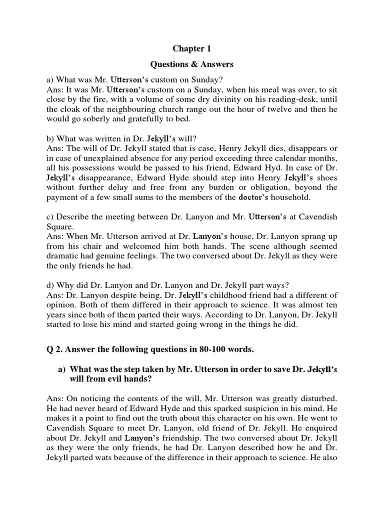Chapter 1 | Download Free PDF | Dr. Jekyll And Mr. Hyde (Character ...