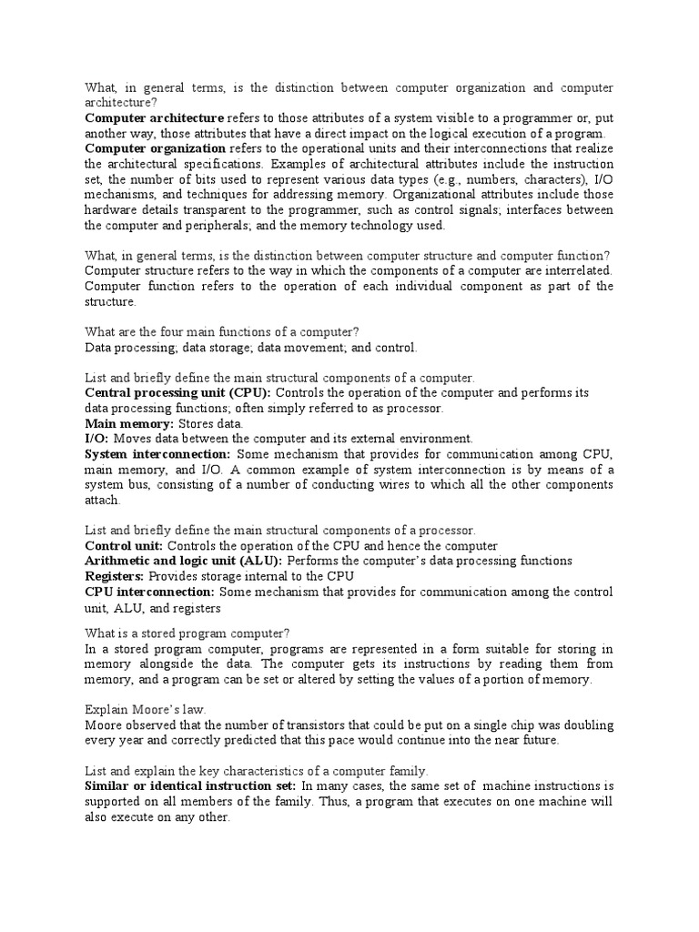 Basic Structure of Computers Revisions | PDF | Central Processing Unit | Programming