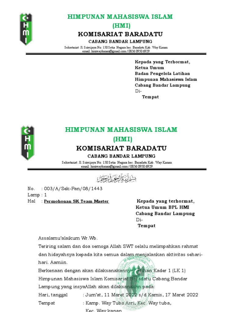 003 Permohonan SK Team Master New | PDF