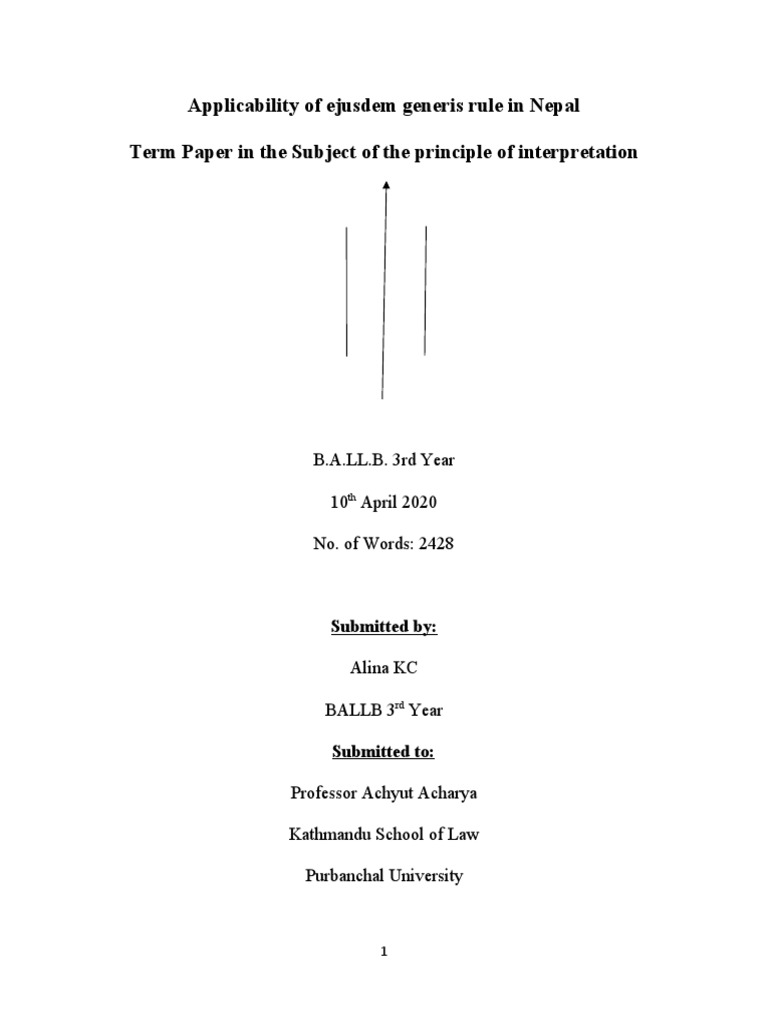 Applicability of Ejusdem Generis Rule in Nepal | PDF | Statutory ...