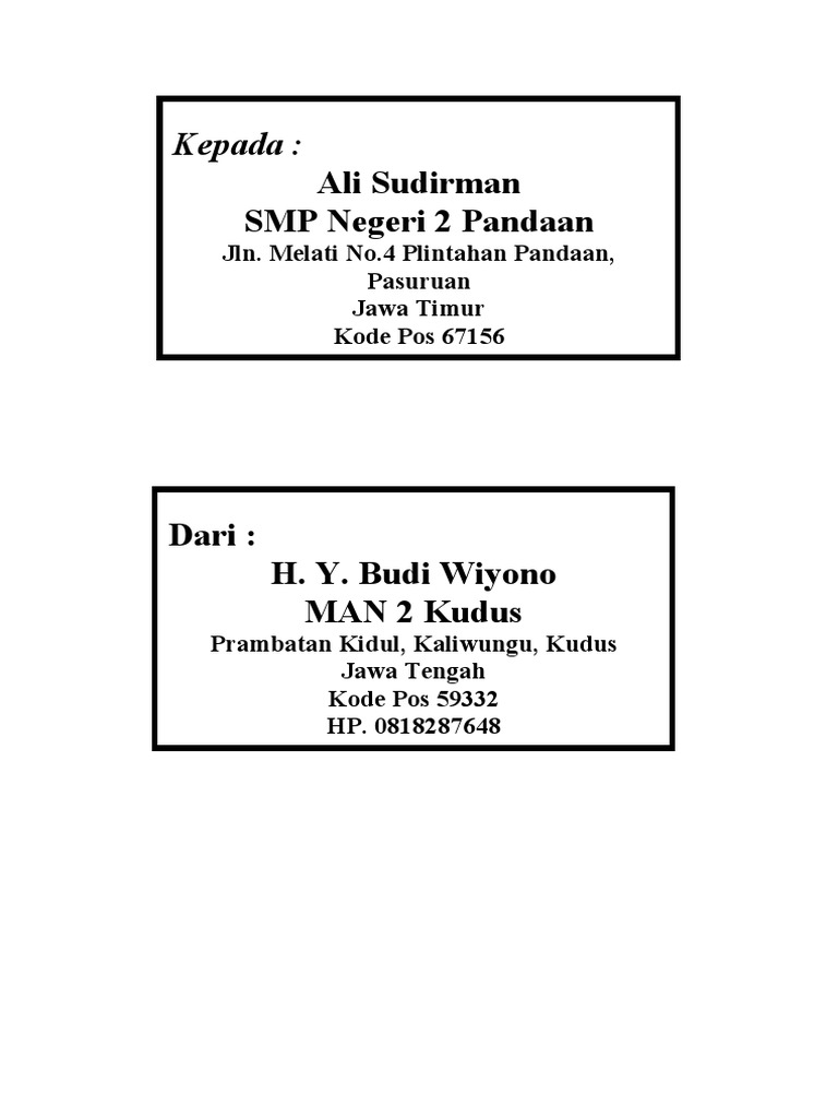 Surat dari H. Y. Budi Wiyono | PDF