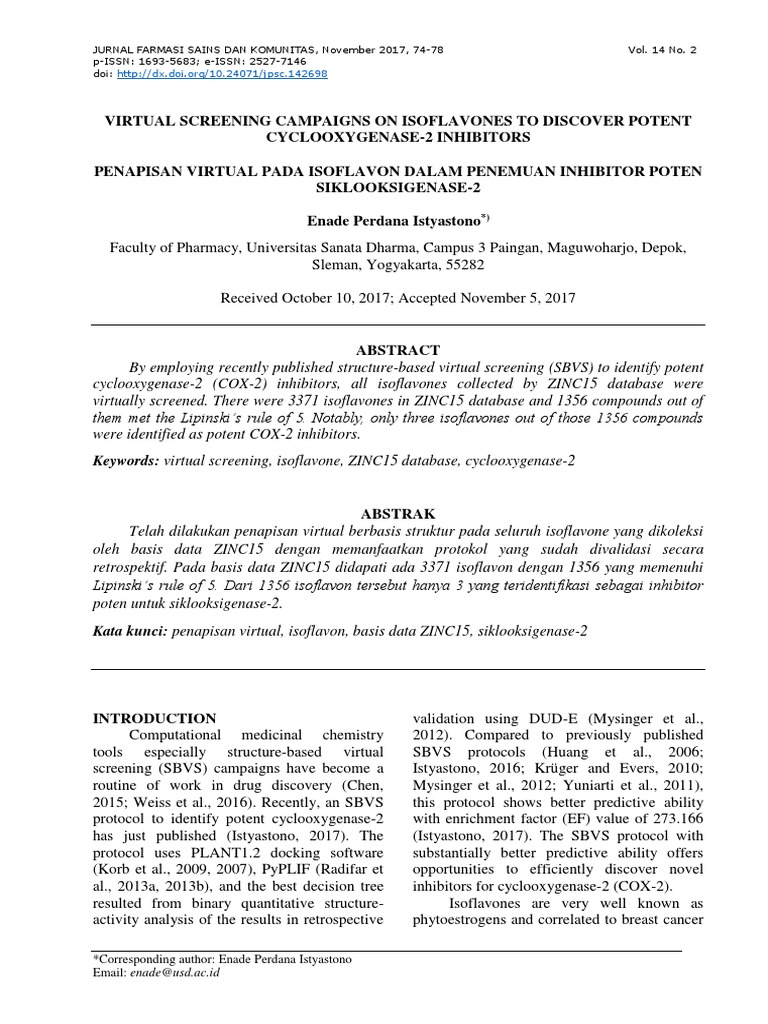 Virtual Screening Campaigns On Isoflavon D6c48bde | PDF | Docking ...