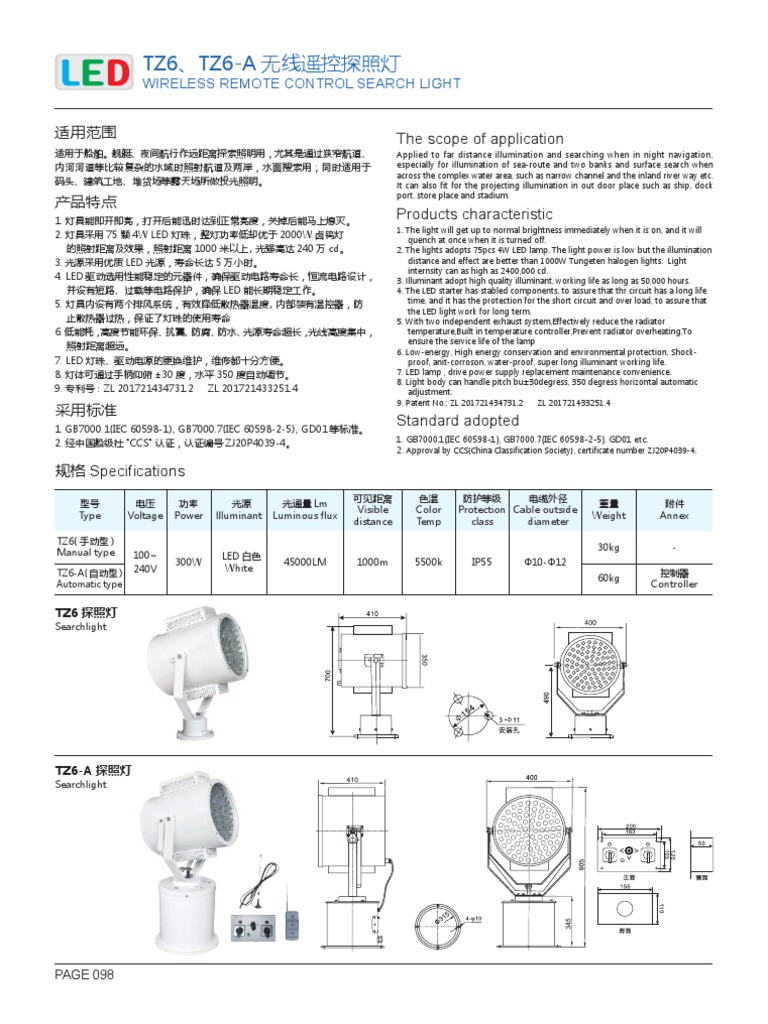 TZ6、TZ6 A | PDF | Light Emitting Diode | Lighting
