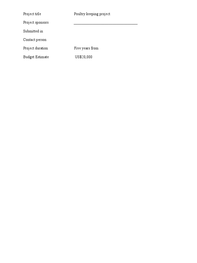 Poultry Farming Project Proposal | PDF | Internal Rate Of Return ...