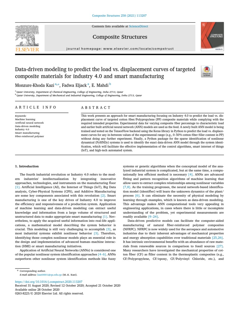 Data-Driven Modeling To Predict The Load vs. Displacement Curves of Targeted | Download Free PDF ...