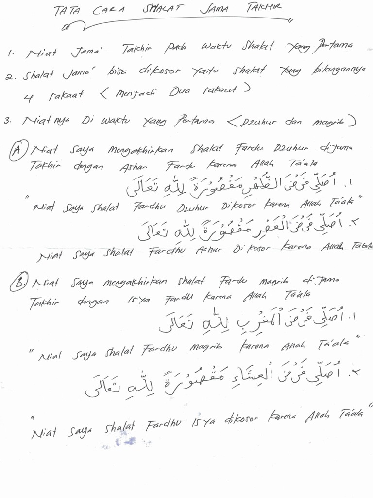 Panduan Sholat Jama Taqdim Dan Takhir | PDF