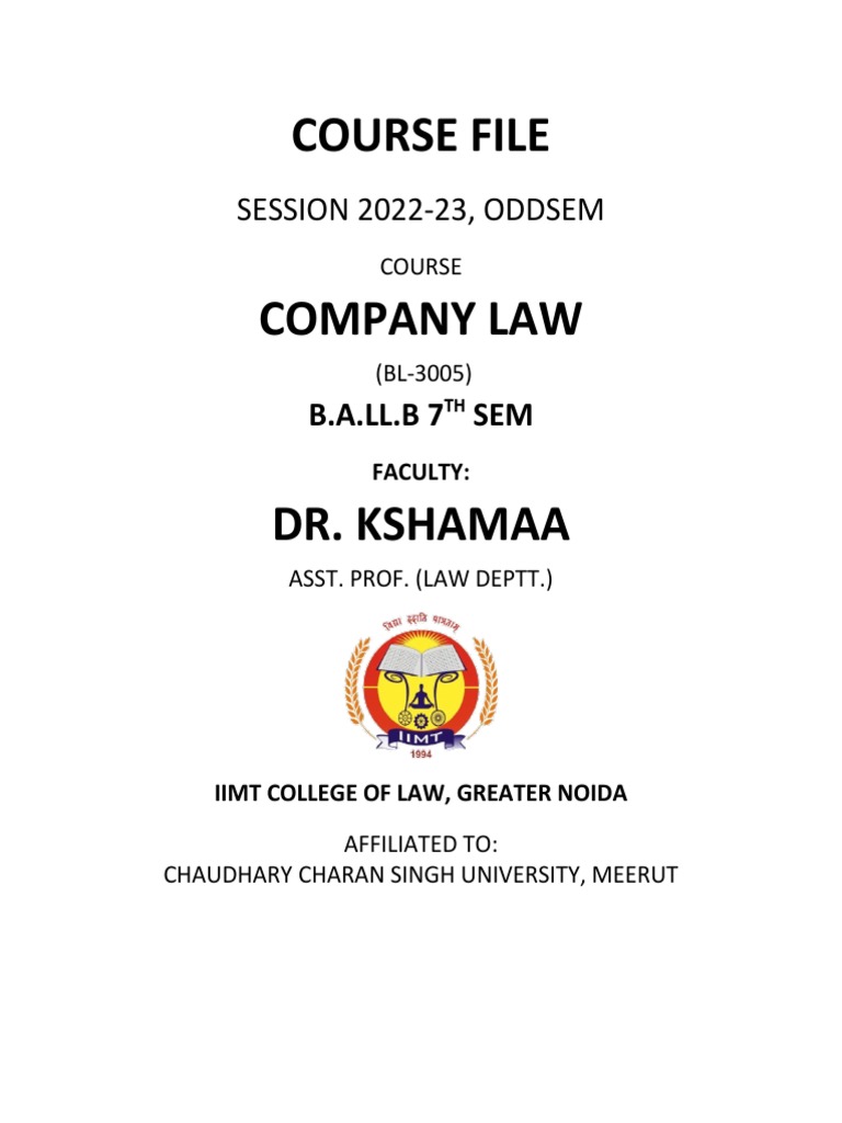 Company Law Course Overview and Assignments | PDF | Liquidation ...