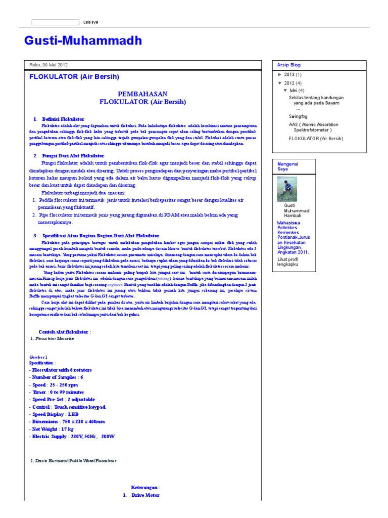 Alat Flokulator - Gusti | PDF