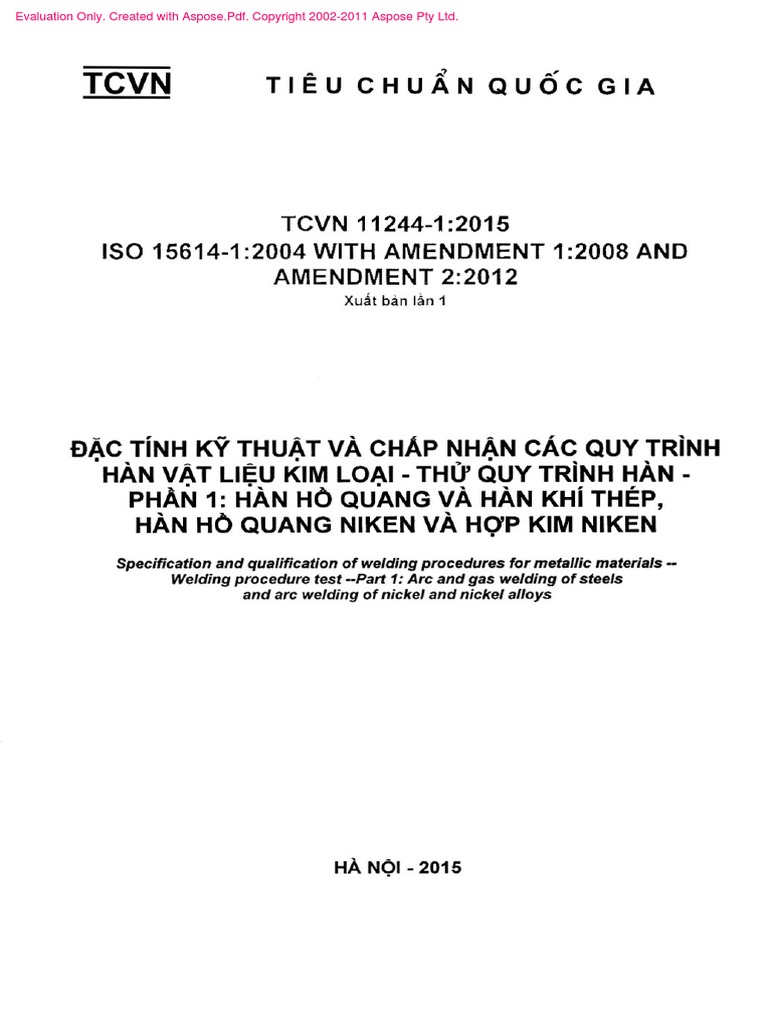 TCVN 11244-1-2015-Iso 15614 | PDF