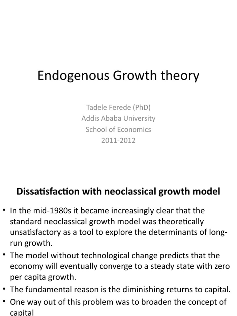 Endogenous Growth Theory (Revised-MA) | PDF | Economic Growth | Economies
