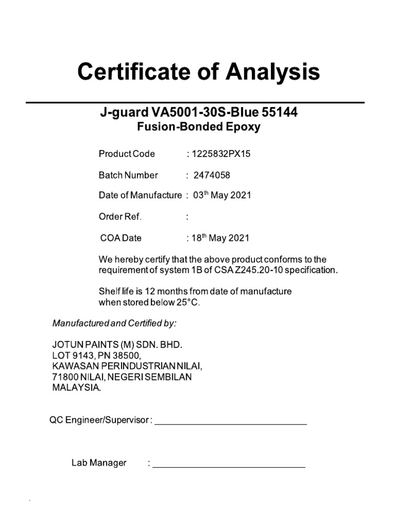 Jotun Coa (2021-1) | PDF