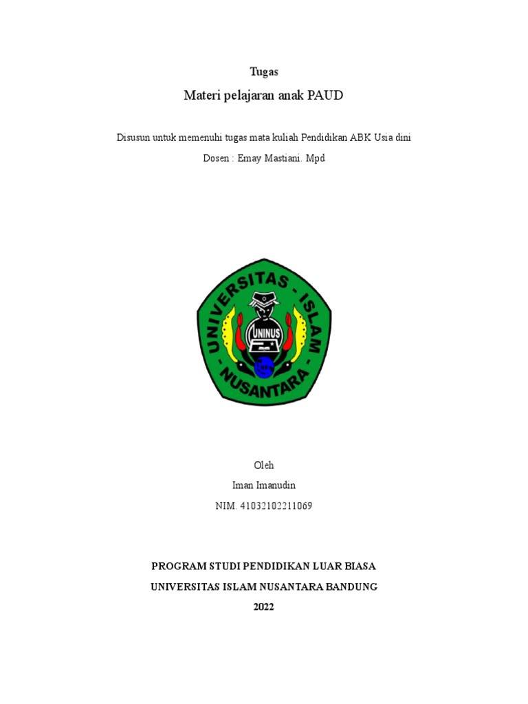 Materi PAUD: Prinsip dan Pembelajaran | PDF