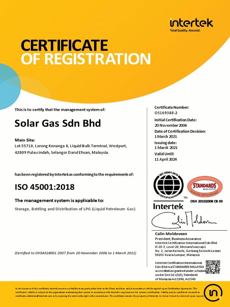 SM OSH45001 Solar Gas (1.3.21-11.4.24) | PDF