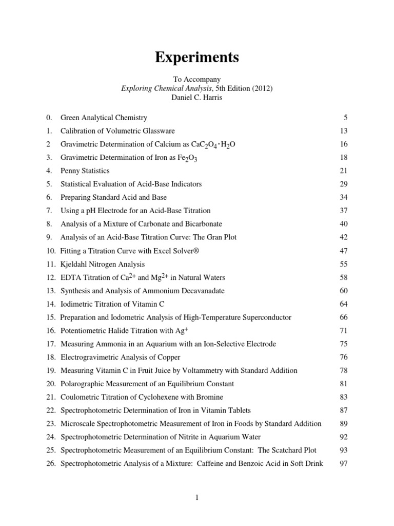 Experiments | PDF | Chemistry | Green Chemistry