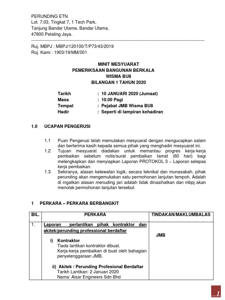 Minit Mesyuarat Bu8 | PDF