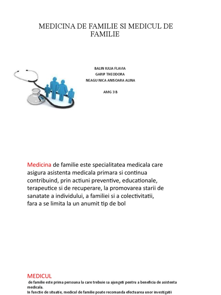 Medicina de Familie Si Medicul de Familie | PDF