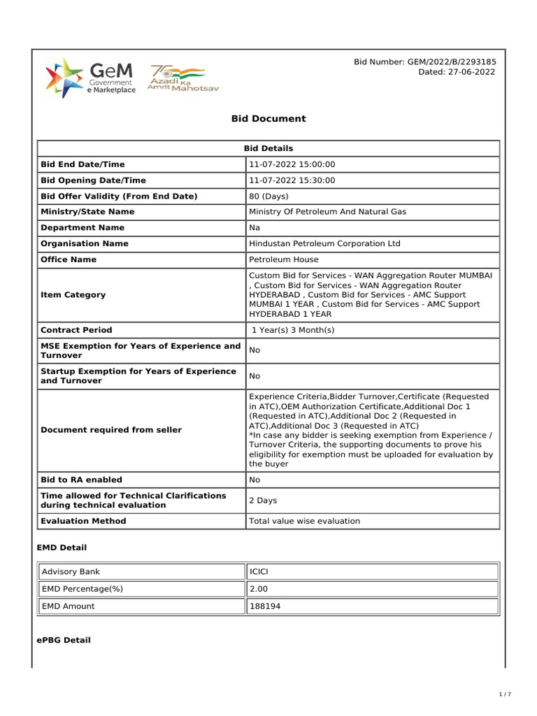 Bid Document | PDF | Procurement | Specification (Technical Standard)