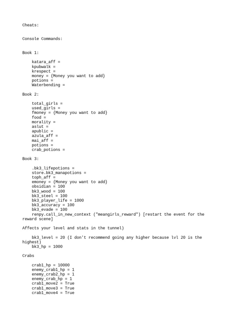 Four Elements Trainer Cheat | PDF
